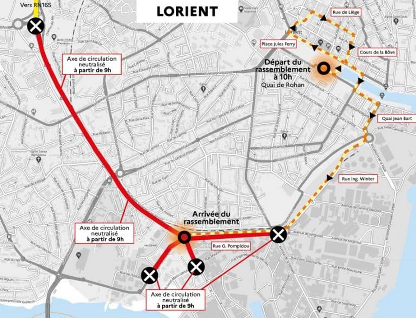 Manif 15 mars 2023 - Plan de circulation - Jaimeradio