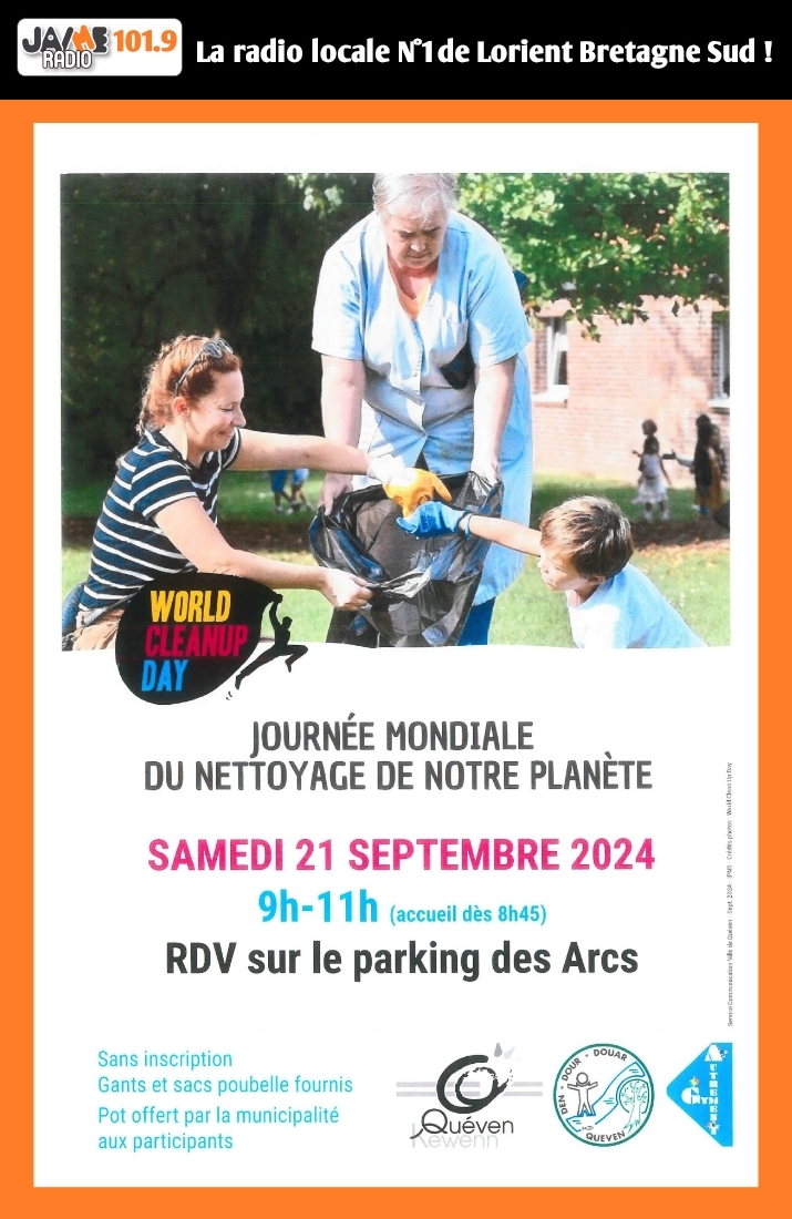 Participez au World Cleanup Day à Quéven le 21 septembre 2024 - Jaimeradio